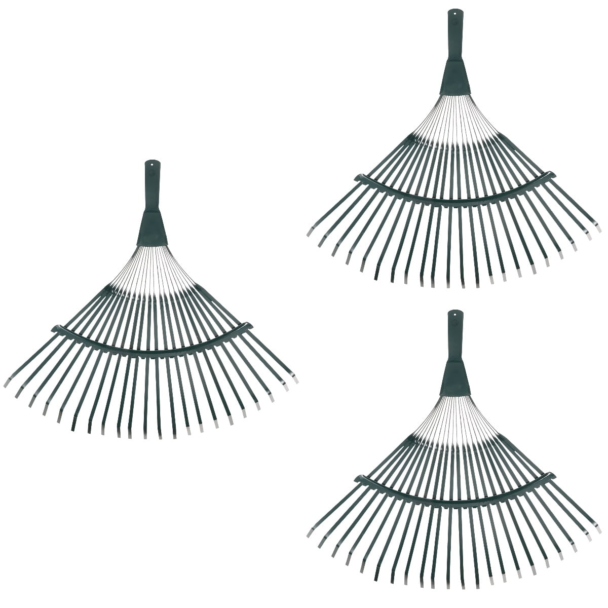 HOMEMAXS 3pcs Garden Rake Fallen Leaves Cleaning Rake Stainless Steel ...