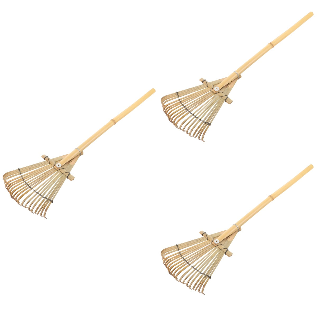 HOMEMAXS 3pcs Gardening Rake Small Hand Rake Garden Rake Wood Handle ...