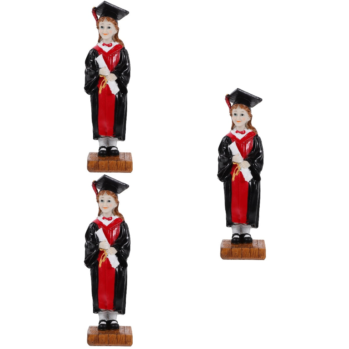 HOMEMAXS 3pcs Graduation Figurine Ornament Resin Statue Cartoon Figure ...