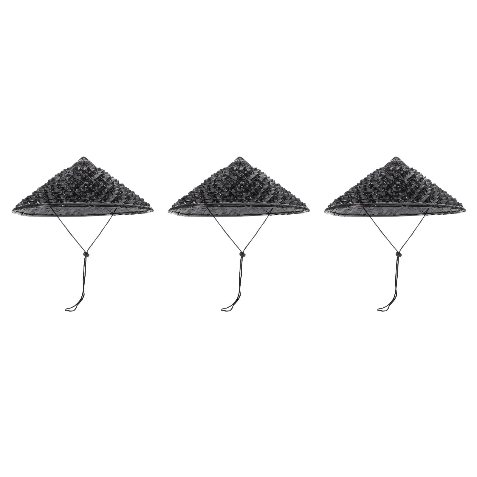 HOMEMAXS 3pcs Handmade Traditional Bamboo Hat for Cosplay Chinese Sun ...