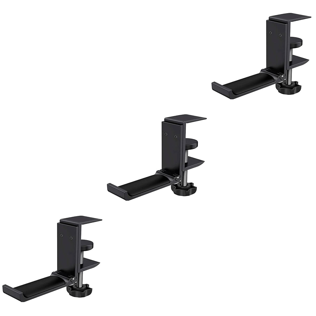 HOMEMAXS 3pcs Headphone Holder Desk Side Folding Headphone Mount ...