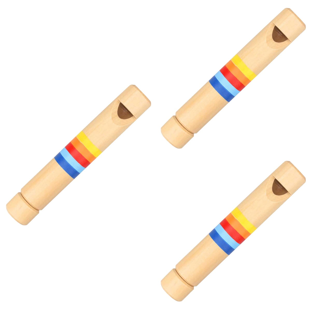 3pcs Kindergarten Children Pull Wood Flute Whistle Voice Change Push ...