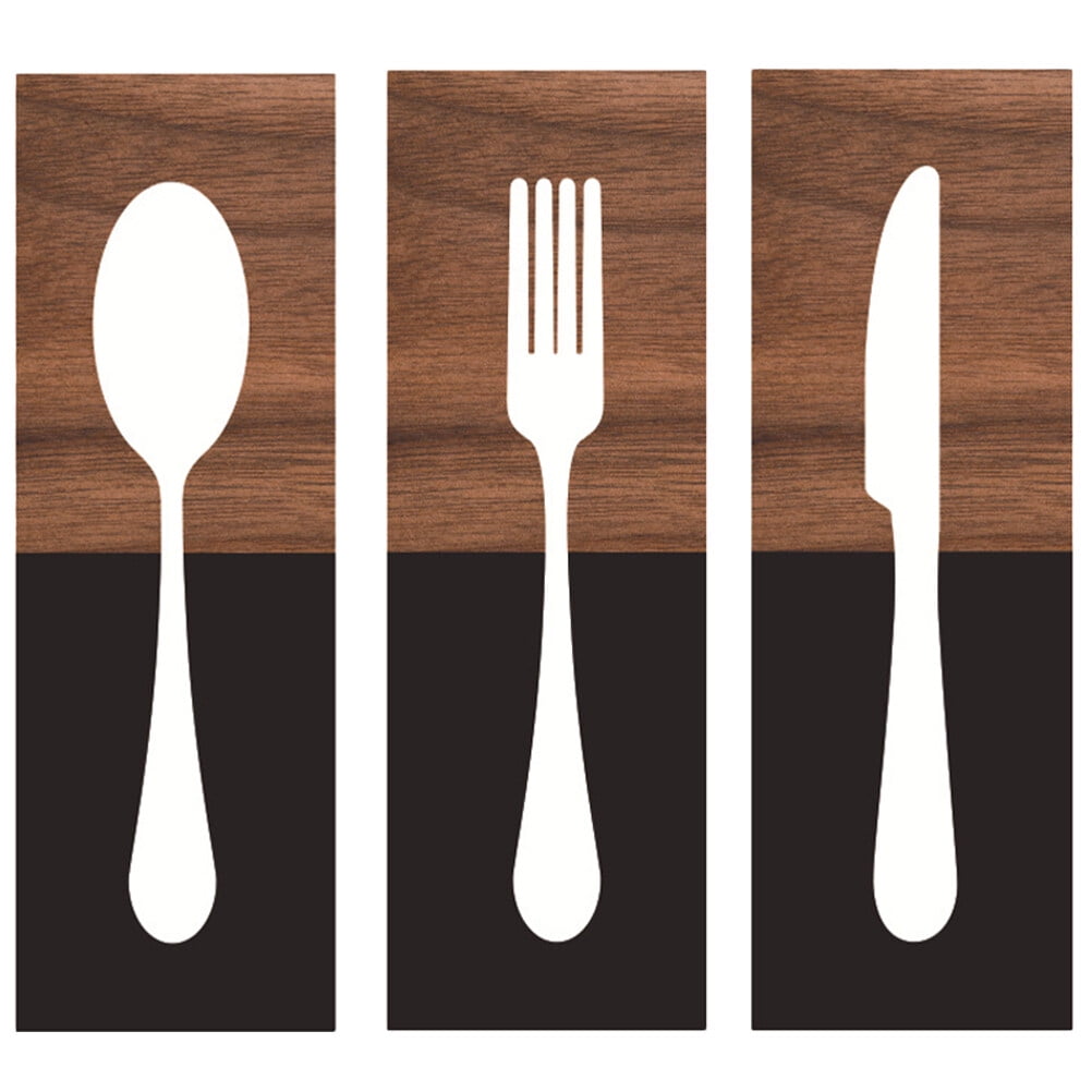 3pcs Large Fork Cutter Spoon Wall Decor Wooden Wall Hanging Sign ...