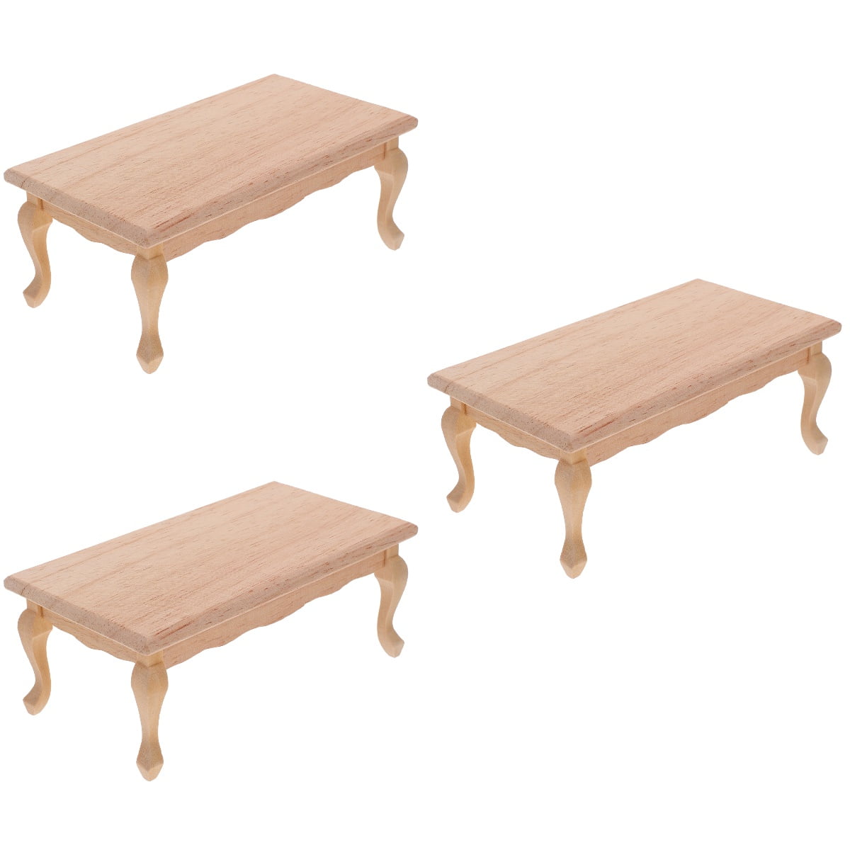 3pcs Mini House Tea Table Miniature Furniture Mini House Table Wooden ...