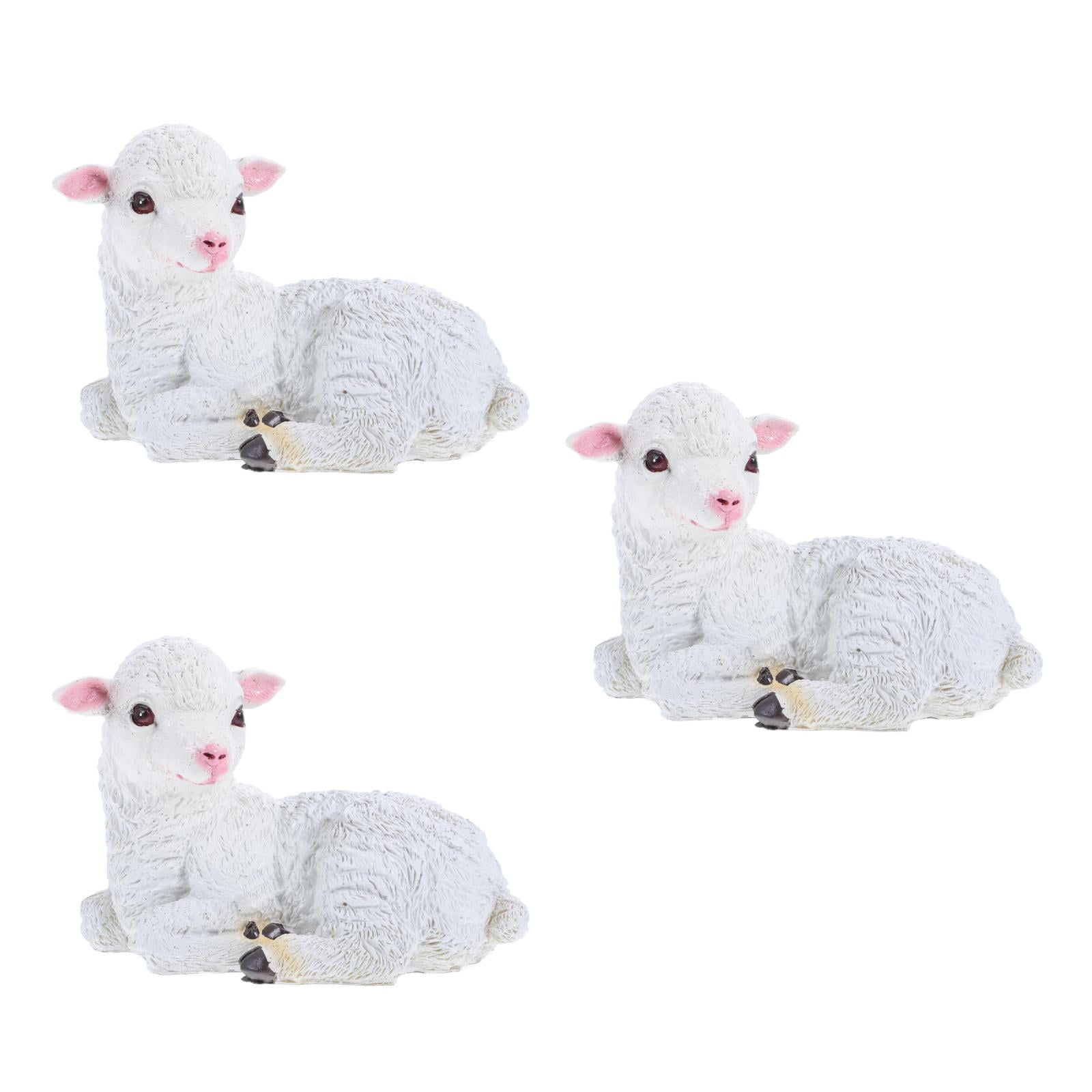 HOMEMAXS 3pcs Miniature Crafts Goat Figurine Sheep Resin Statue Lovely ...