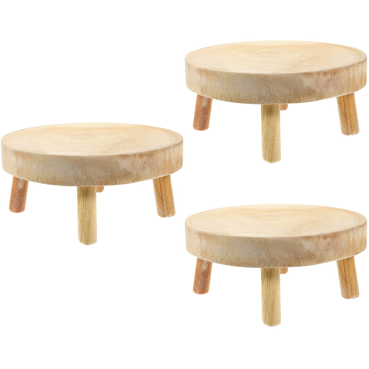 HOMEMAXS 3pcs Multi-functional Wooden Displaying Stool Wood Plant Riser ...