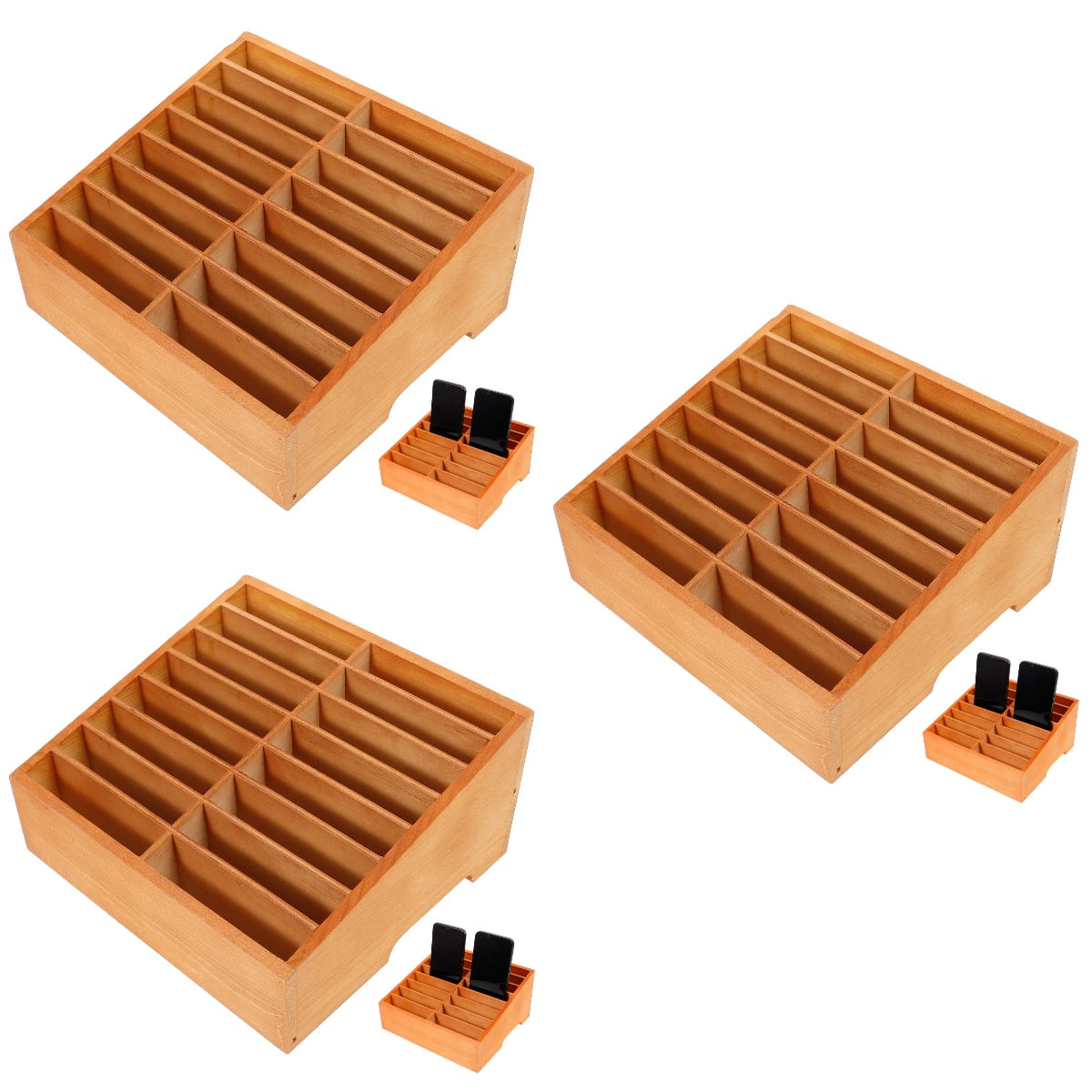 HOMEMAXS 3pcs Multi-grid Phones Holder Phones Storage Case Tabletop ...