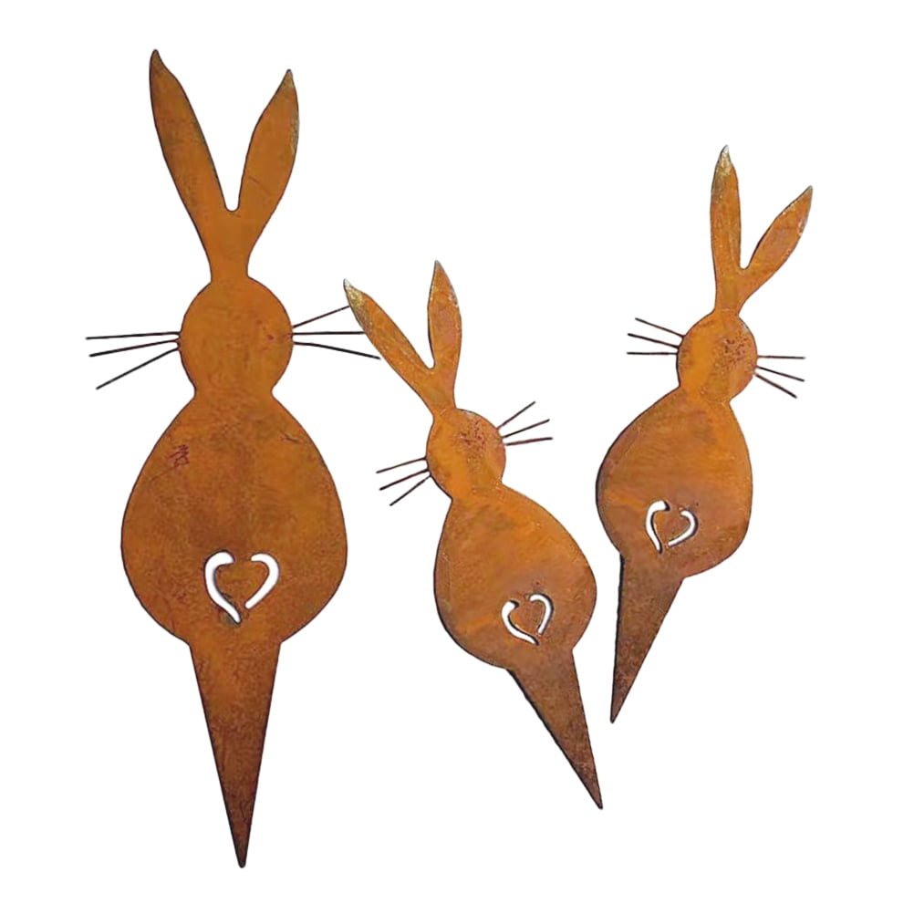 HOMEMAXS 3pcs Rabbit Garden Stake Animal Stake Decorative Garden Stake ...