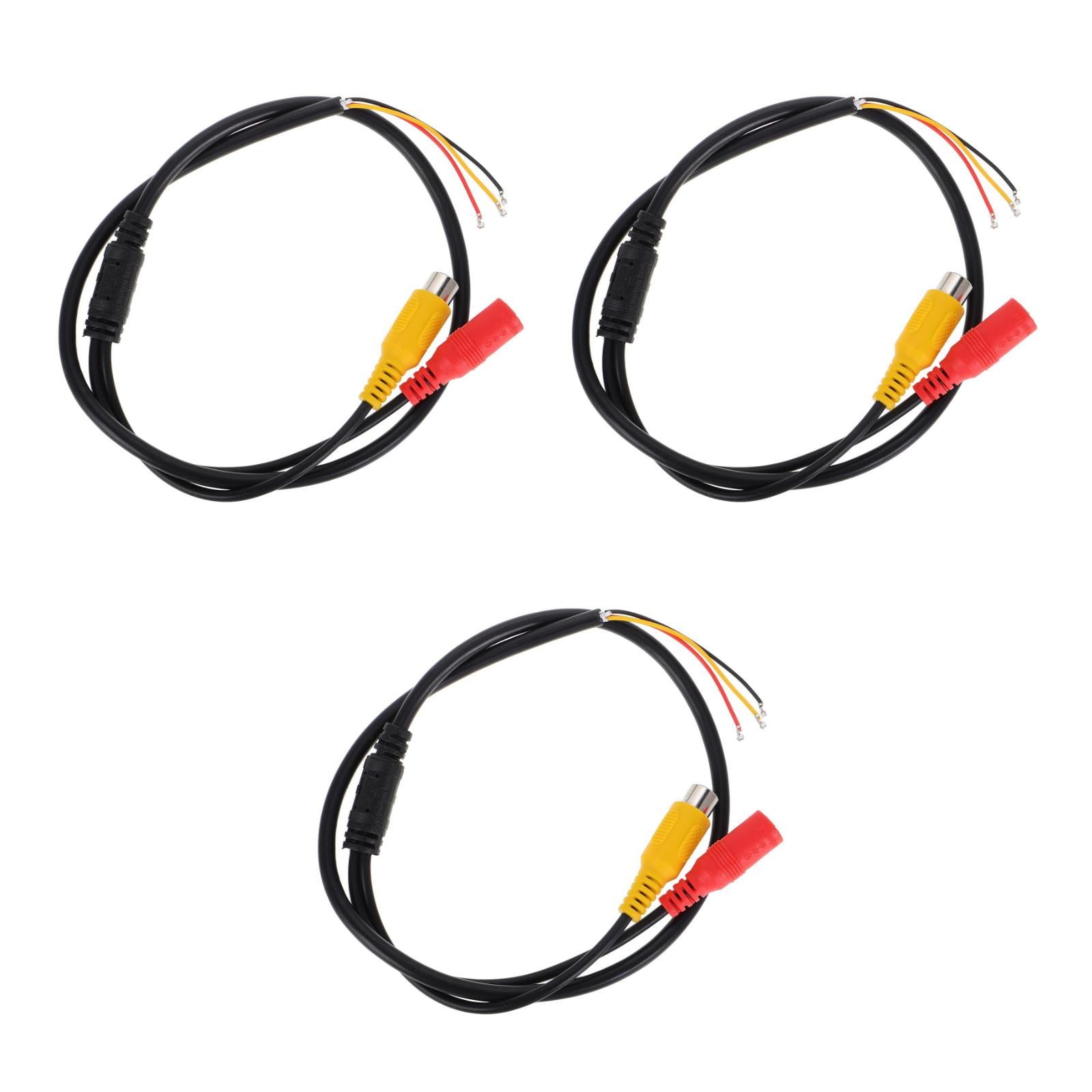 HOMEMAXS 3pcs Rca Head 3-Pin Camera Cable Automotive Rear View Trailer ...