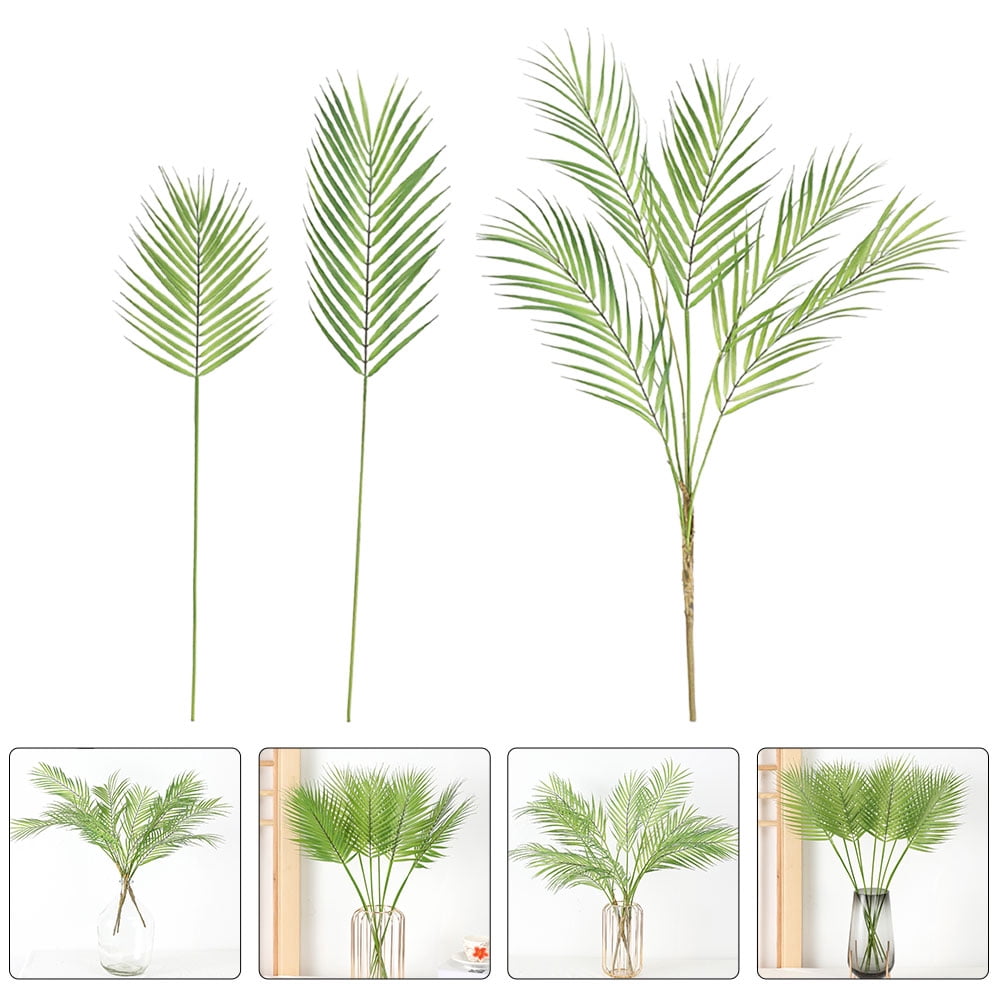HOMEMAXS 3pcs Simulated Leaf Green Plant Fake Palm Leaf Photography ...