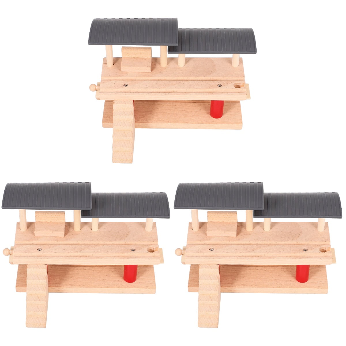 3pcs Simulation Station Platform Double-deck Diy Train Track Scene Prop ...