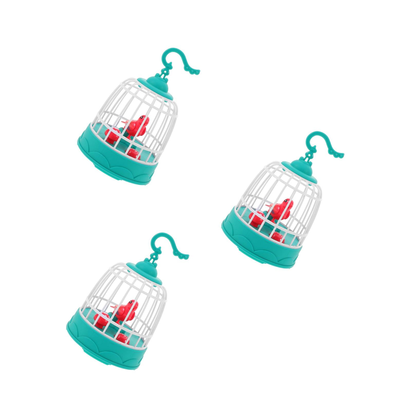 HOMEMAXS 3pcs Singing And Chirping Birds In Cage Sound Activated ...