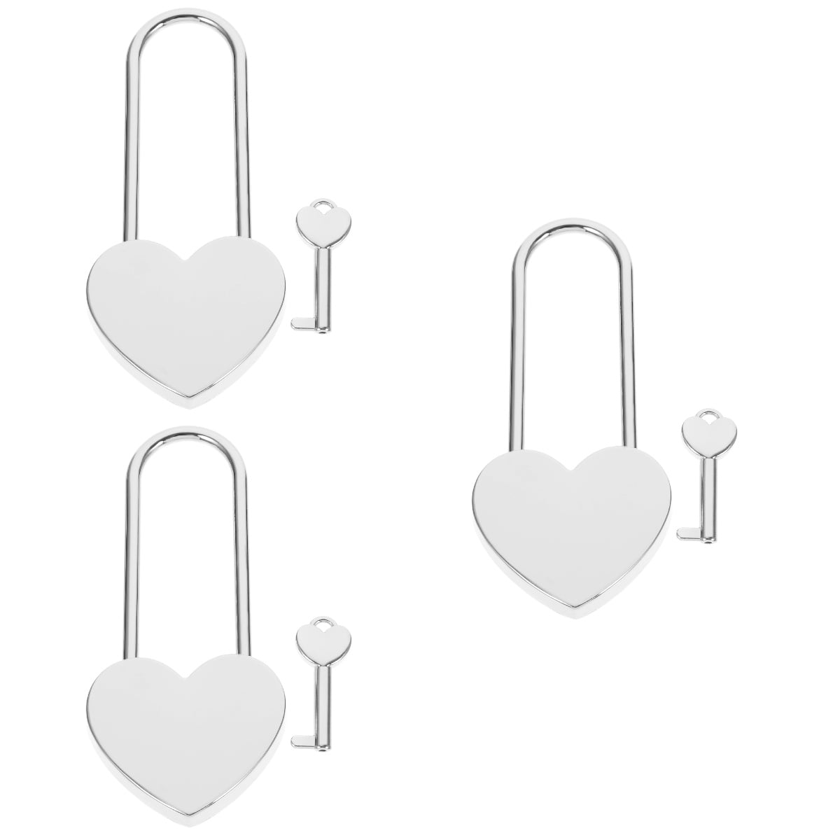 HOMEMAXS 3pcs Small Heart Padlock with Key Couples Wishing Lock Jewelry ...