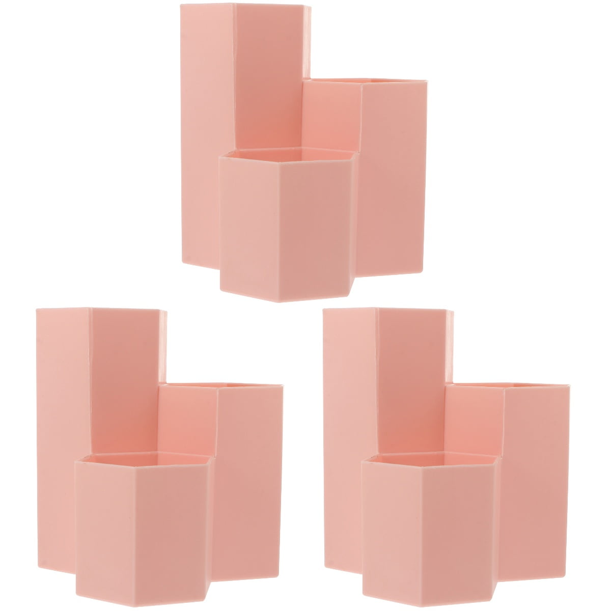 3pcs Three Compartments Pen Holder Desktop Organizer Container Rhombus ...