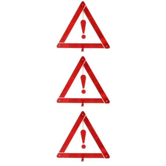 3pcs Triangle Warning Sign Car Reflective Road Safety Sign Emergency ...