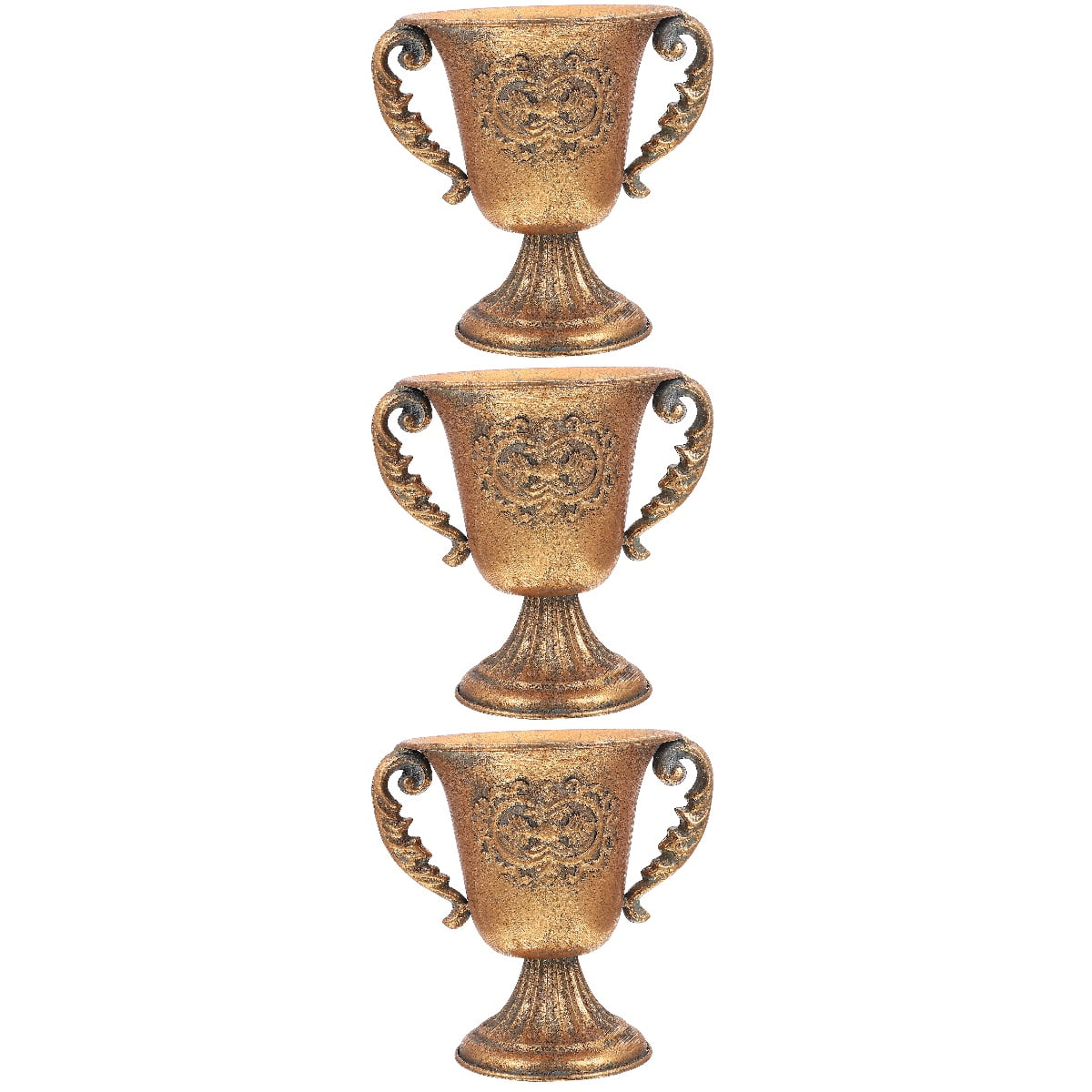 HOMEMAXS 3pcs Trophy Shaped Flower Planter Iron Flower Pot Retro Flower ...