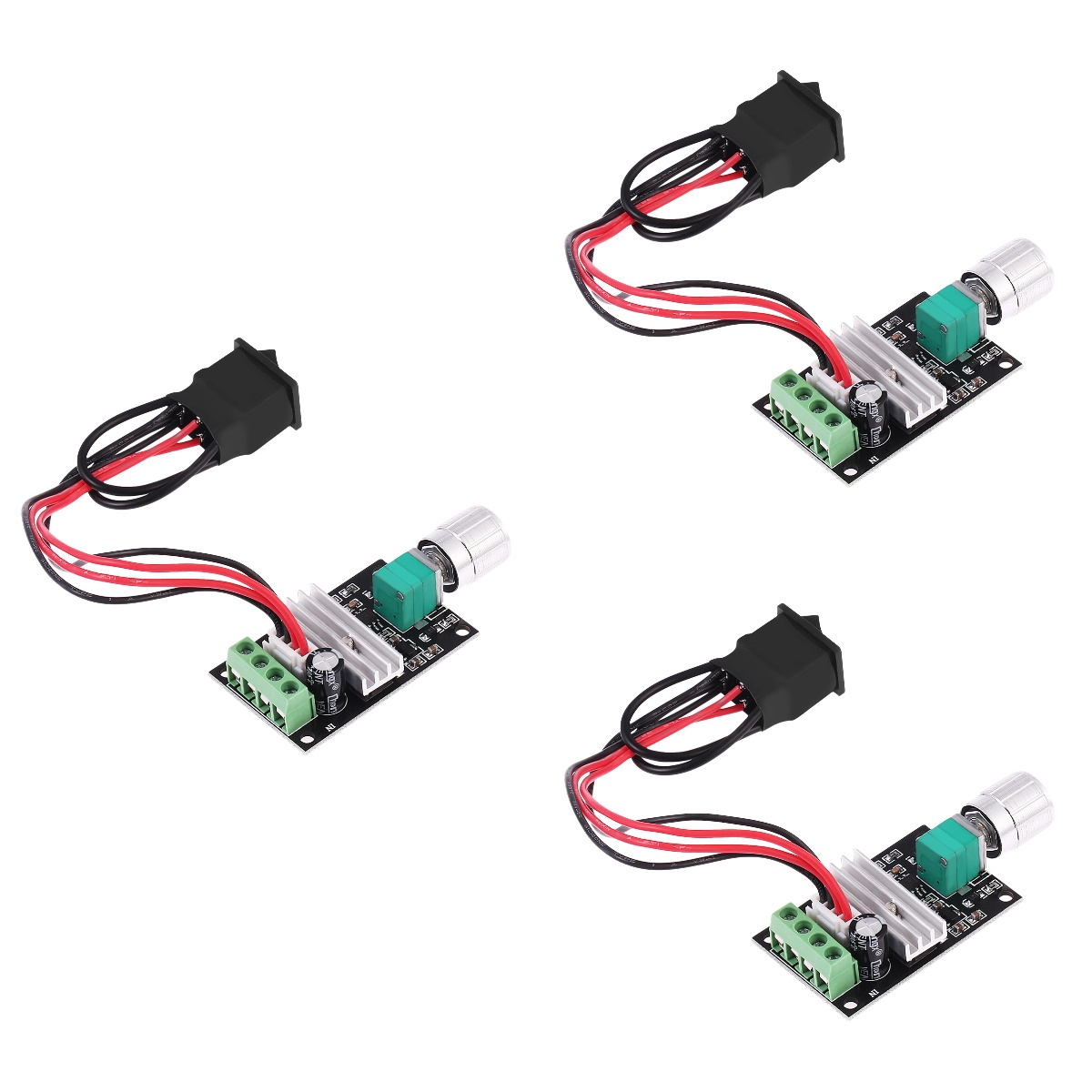 HOMEMAXS 3pcs UEETEK 1203BB 6V 12V 24V 3A 80W DC Motor Controller (PWM) Adjustable Reversible ...
