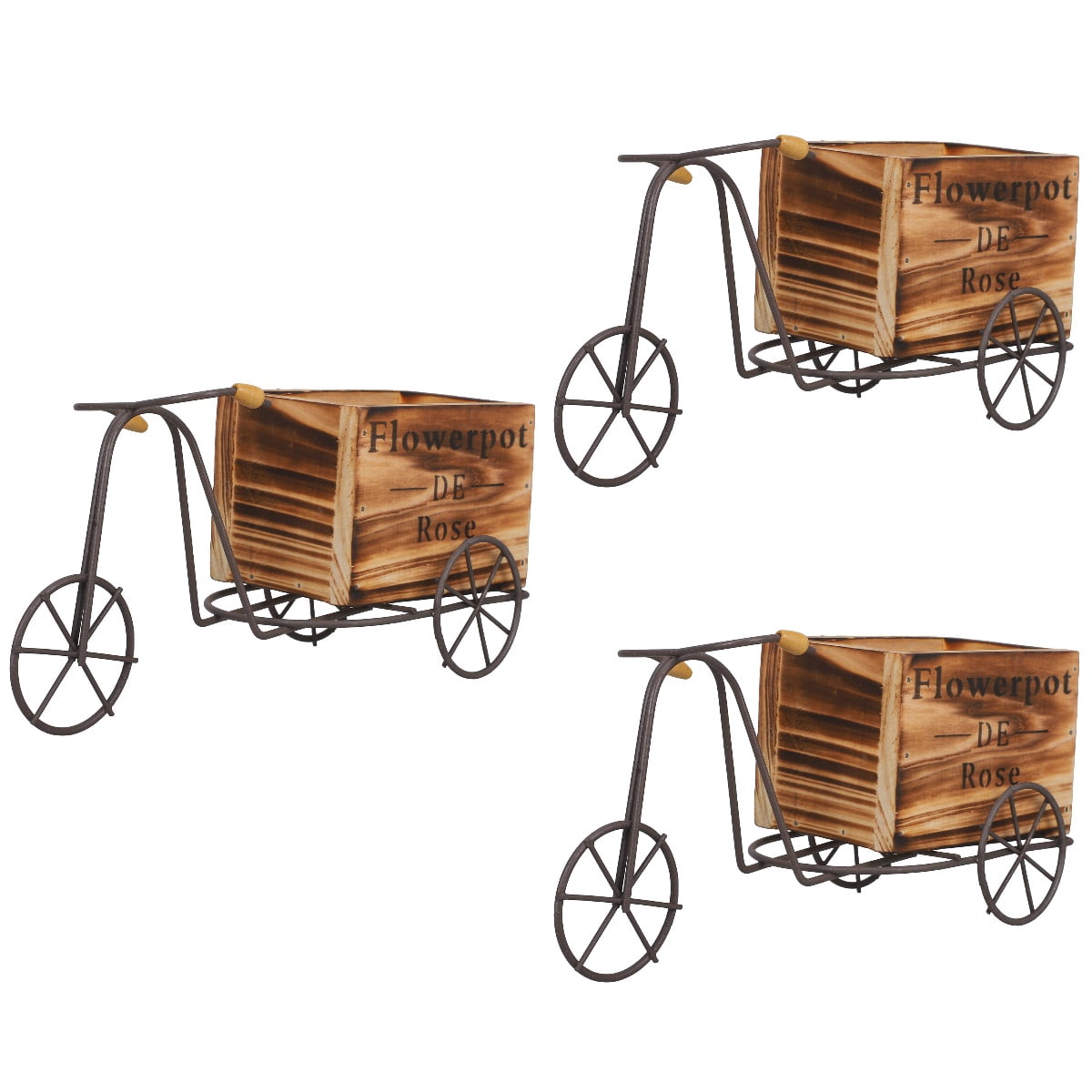 HOMEMAXS 3pcs Vintage Iron Bicycle Model Flower Pot Decoration Bike ...