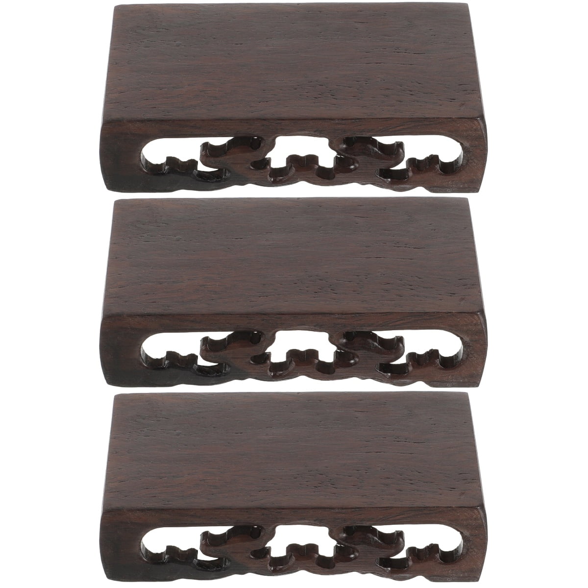 HOMEMAXS 3pcs Wood Carving Stand Retro Planter Stand Wooden Flowerpot ...