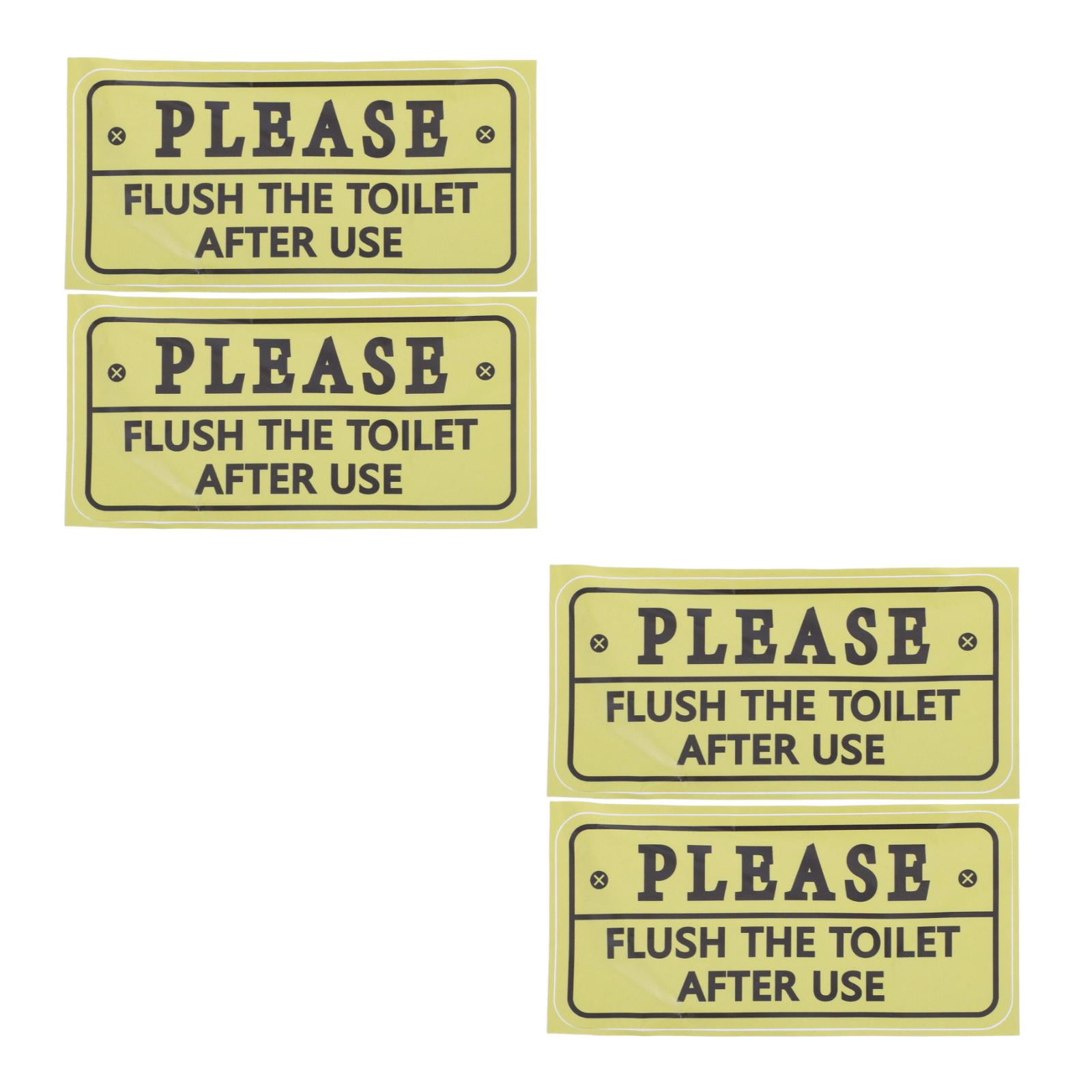 HOMEMAXS 4 PCS Bathroom Notice Decal Flush Toilet Warning Sticker ...