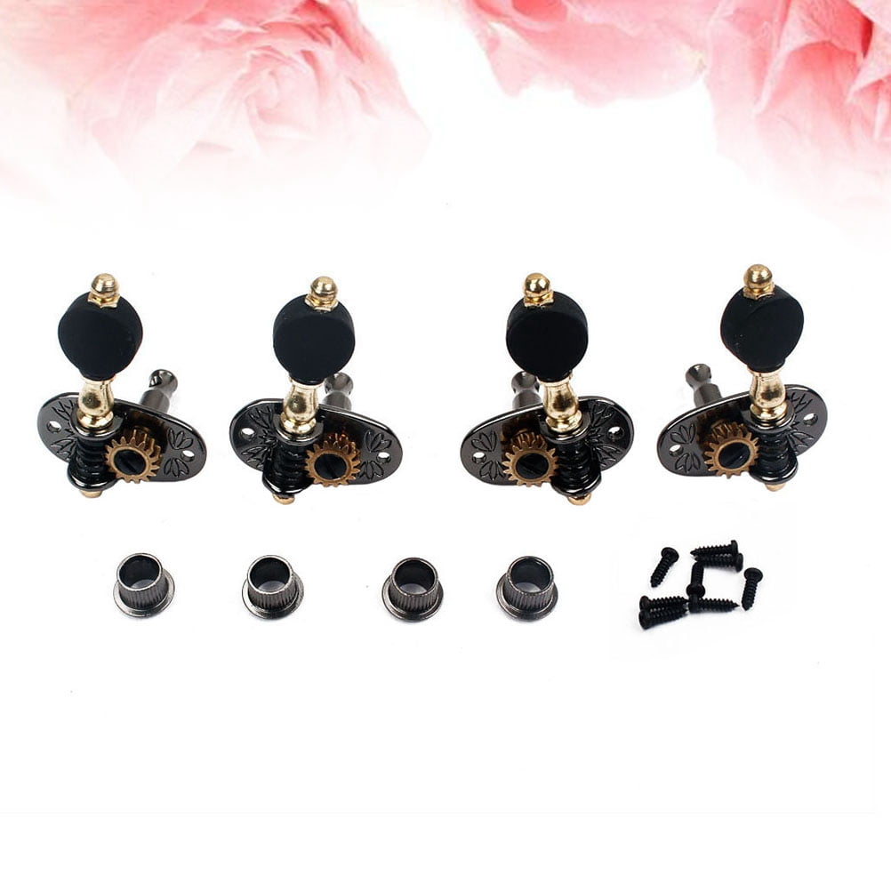HOMEMAXS 4 PCS Black Strings Are Accurate Enclosed Ukulele Tuners ...