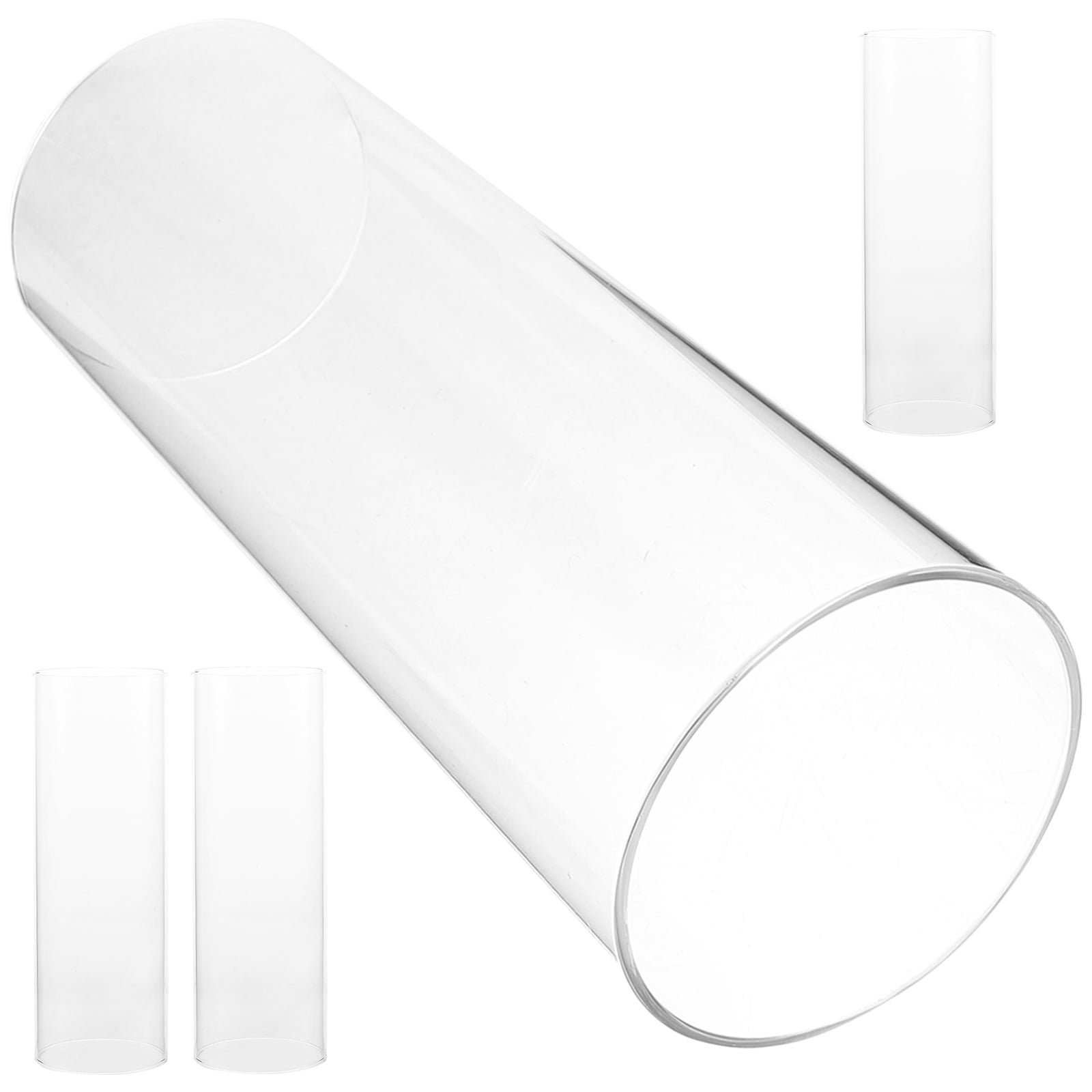 HOMEMAXS 4 PCS Clear Chimney Shade Tube Cover with Decorative Tubes ...