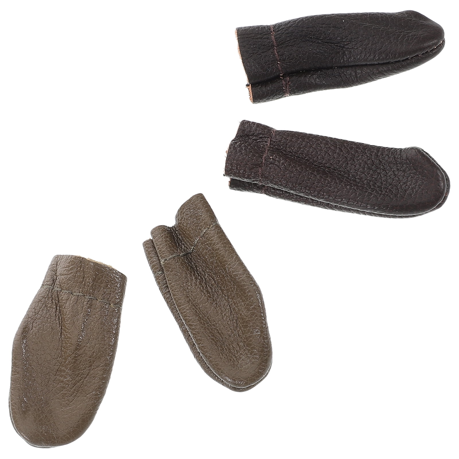 4PCS Brown Leather Finger Protectors for Handcrafting and Needlework ...