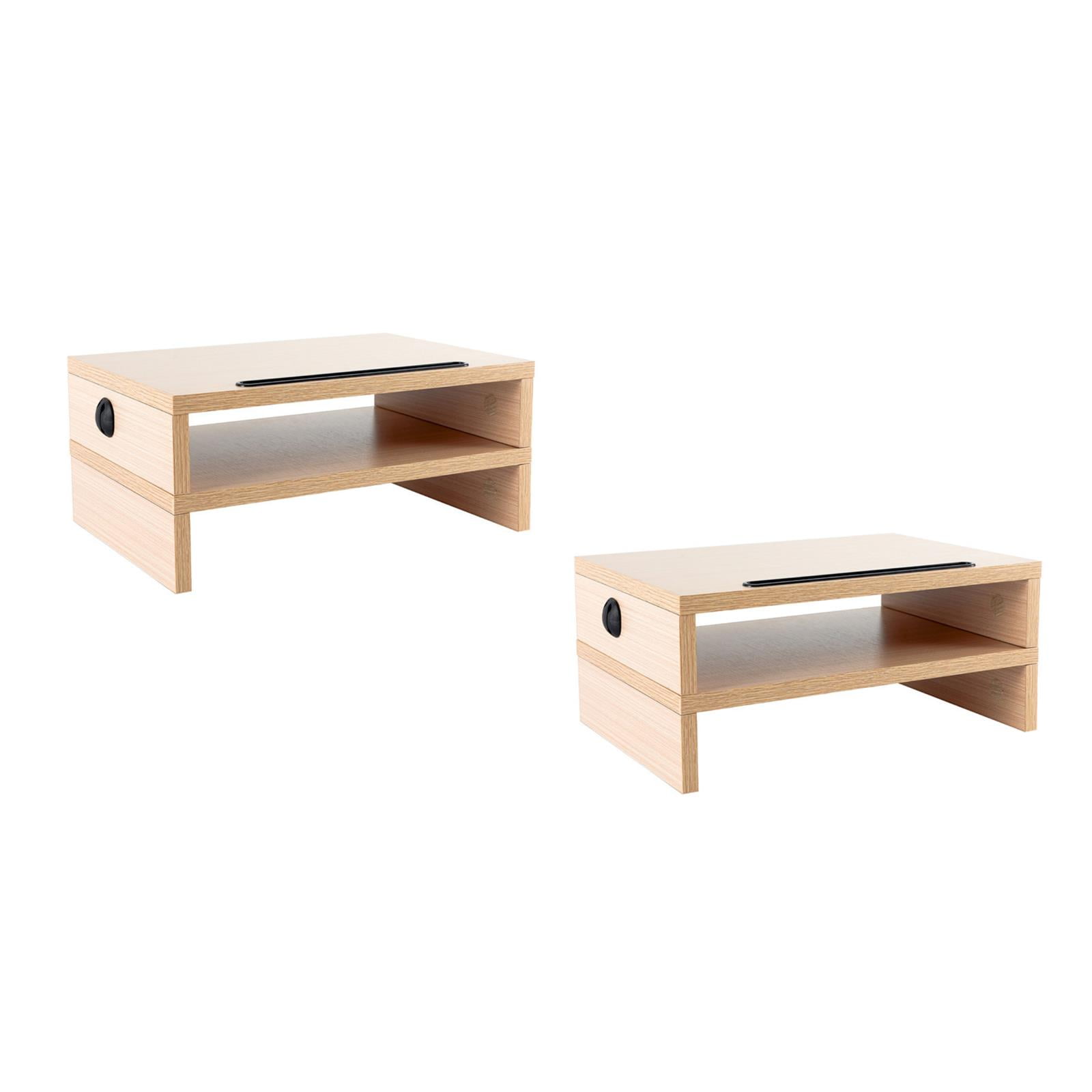 HOMEMAXS 4 PCS Screen Elevated Shelf Wood Monitor Riser Support Display ...