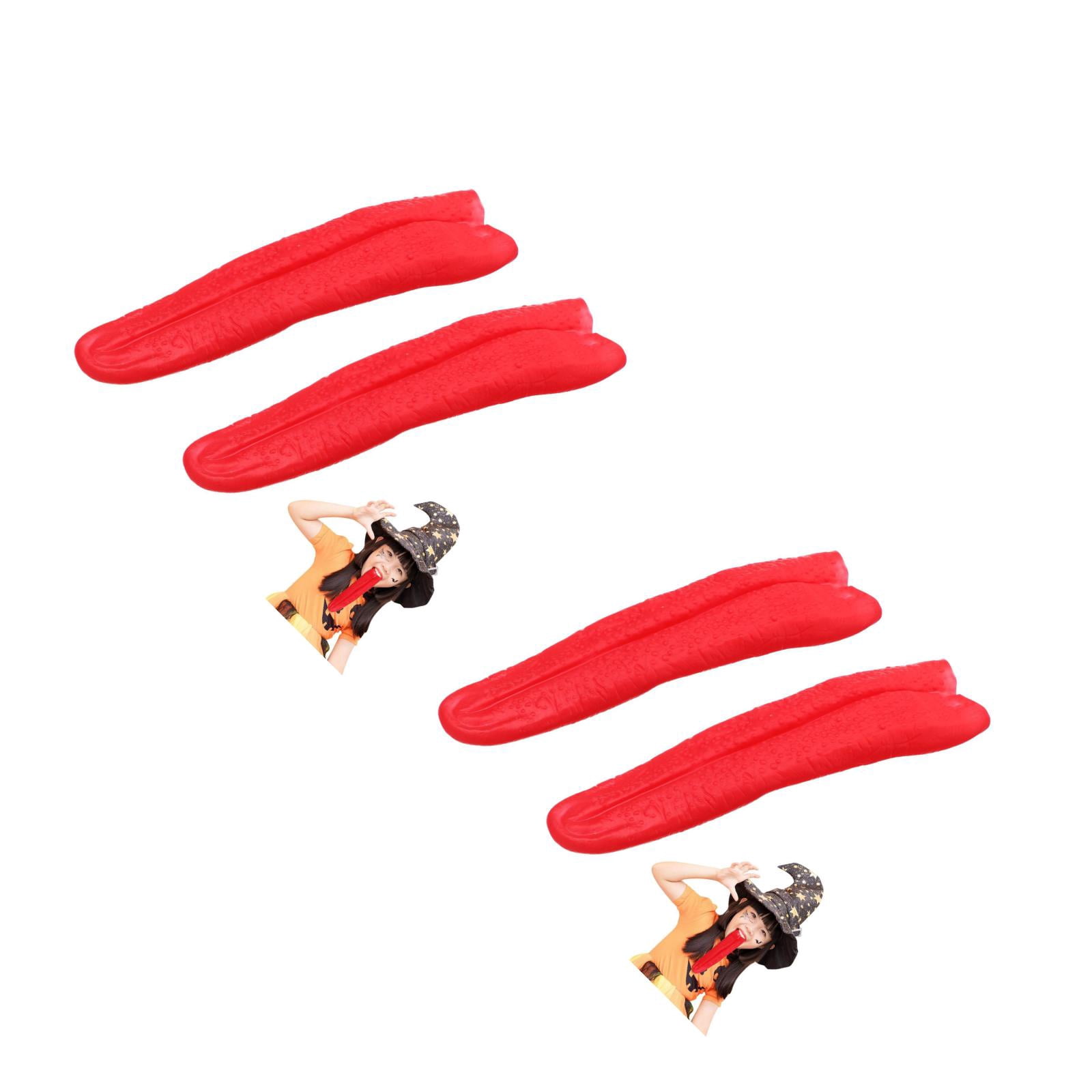 HOMEMAXS 4 PCS Simulated Long Tongue Props Red Long Tongue Cosplay ...