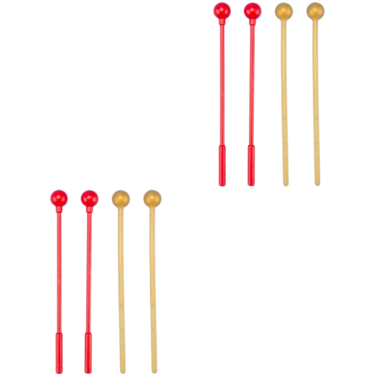HOMEMAXS 4 Pairs Knocking Sticks Carillon Drumsticks Plastic Bell ...