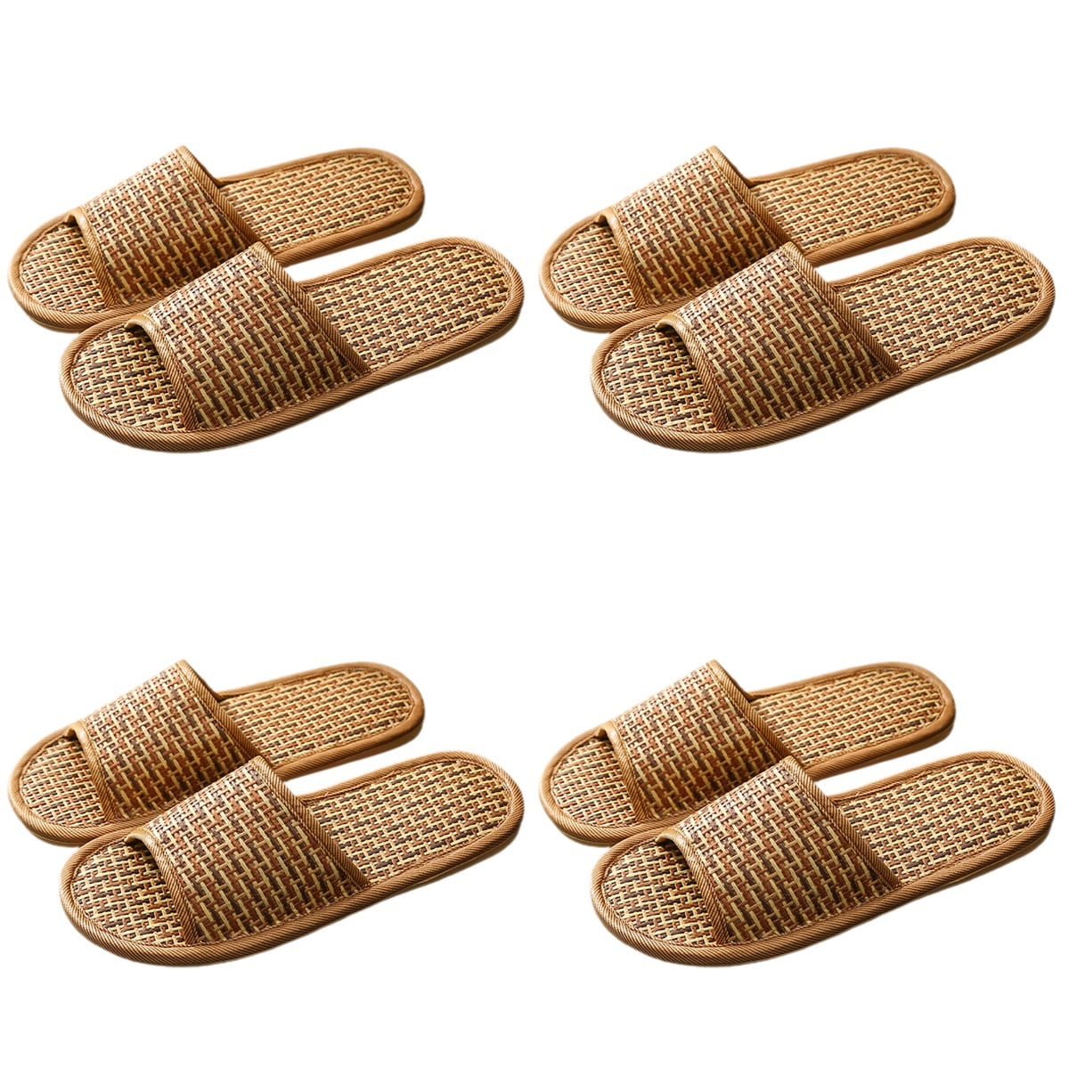 HOMEMAXS 4 Pairs Vine Grass Woven Sandals Rattan Straw Slippers Rustic ...