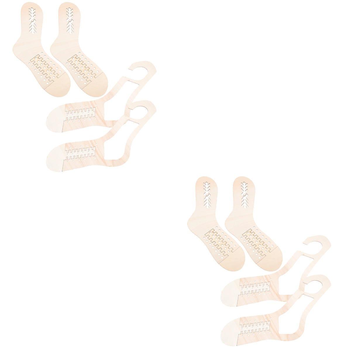 HOMEMAXS 4 Pairs of Crochet Sock DIY Molds Wood Sock Blocker Stocking ...