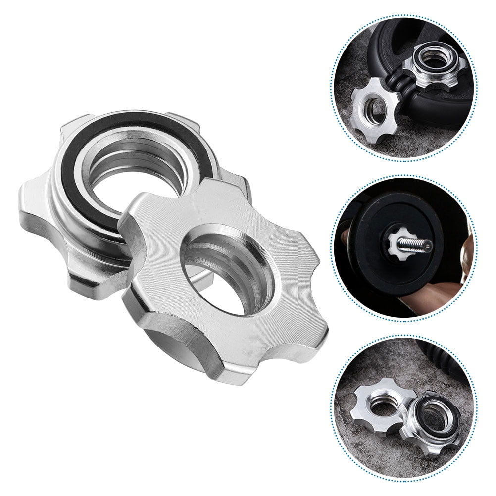 HOMEMAXS 4 Pcs Barbell Fixing Nut Nuts for Strength Lifting White ...