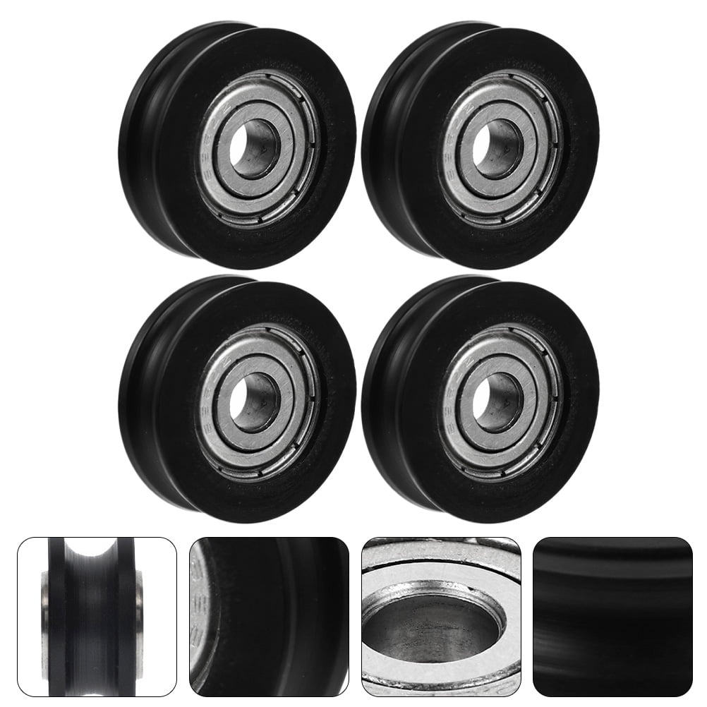 HOMEMAXS 4 Pcs Bearing Pulley Heavy Duty Track Wheels Inverted ...