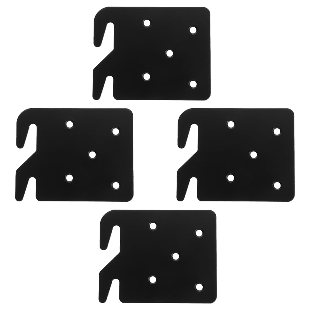 HOMEMAXS 4 Pcs Bed Hook Adjustable Frame Power Cord Risers Flat Black ...