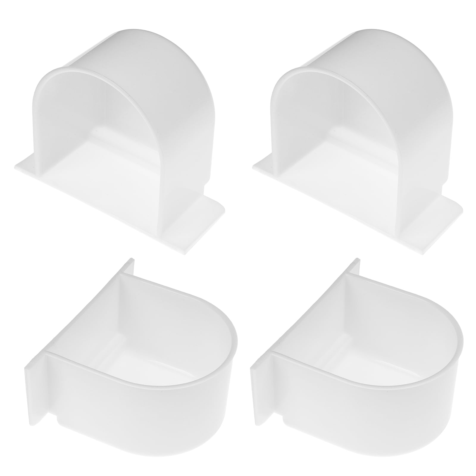 4 Pcs Budgie Bird Food Dishes for Cage Semicircle Container - Walmart.com