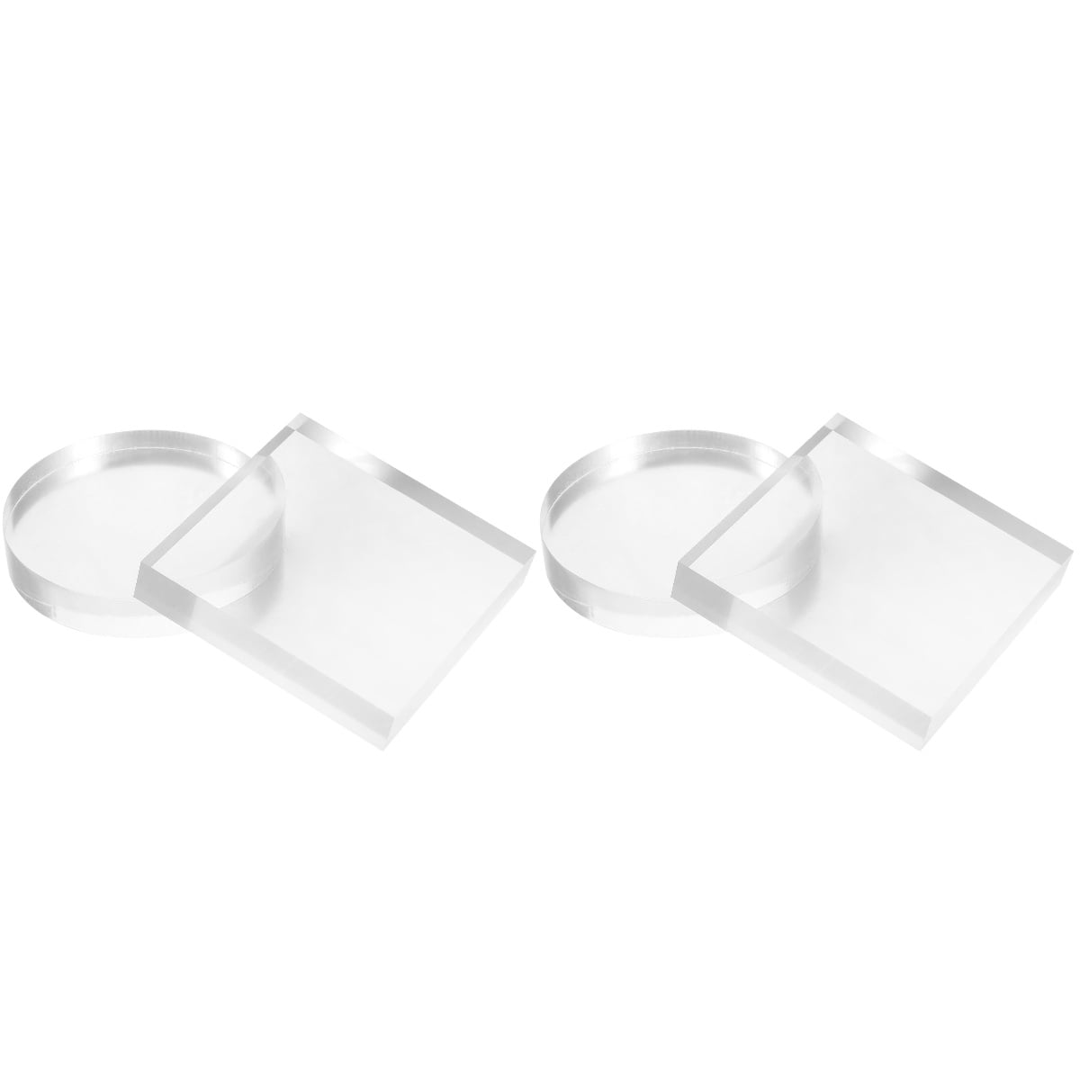 4 Pcs Clear Acrylic Blocks Holder Stand Display Base for Jewelry ...