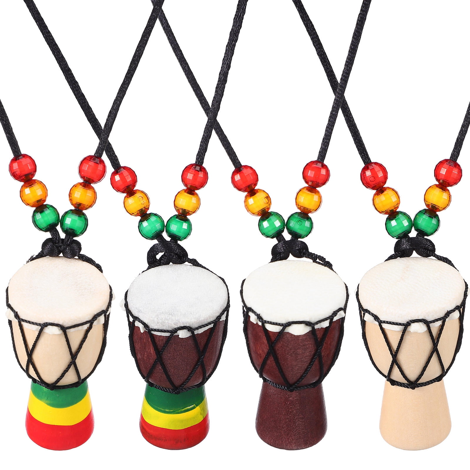 HOMEMAXS 4 Pcs Djembe Drum Pendants African Drum Charms Mini African Drum For Making Necklace ...