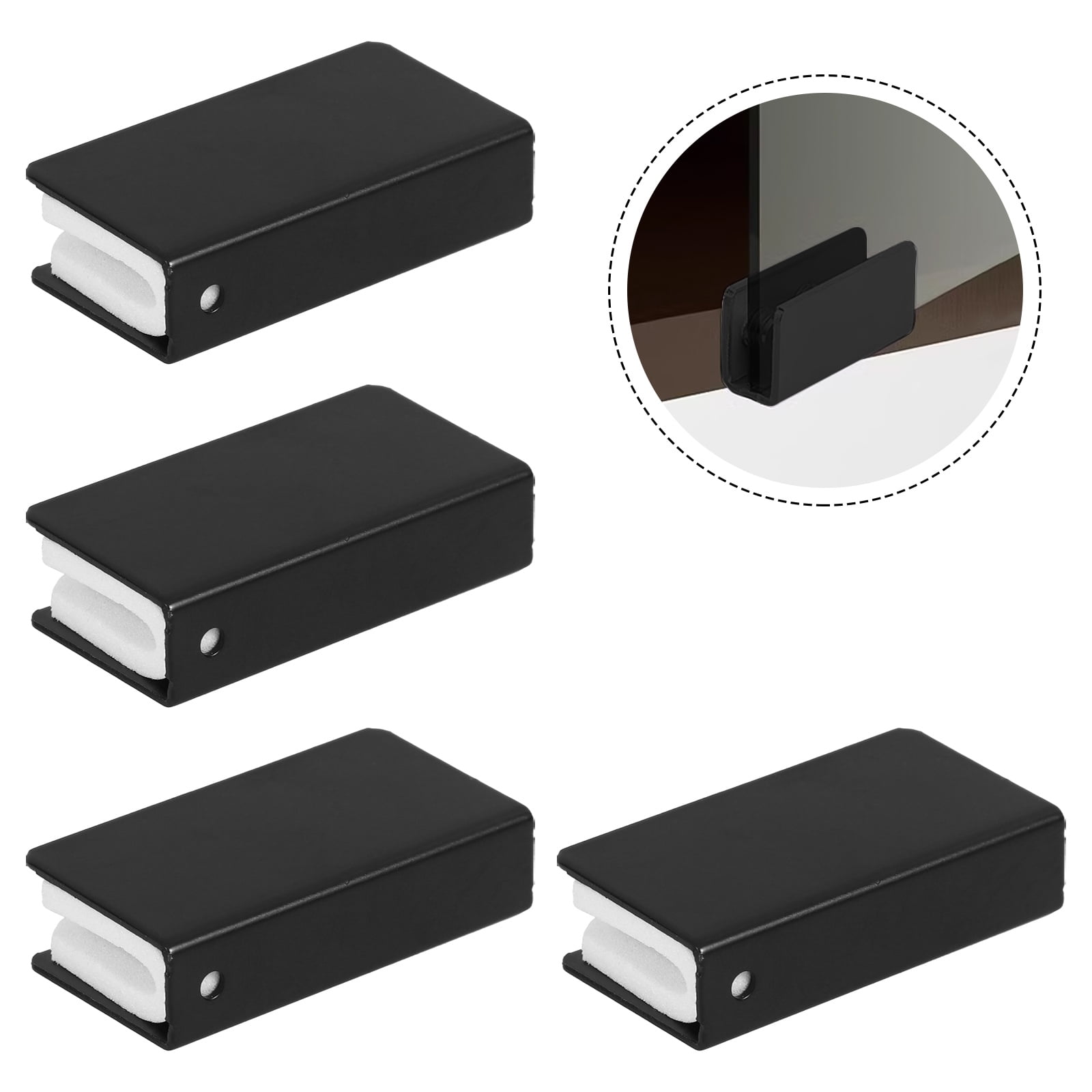 TABLZONE Black Stainless Steel Glass Door Latch Clip, Sleek Design ...