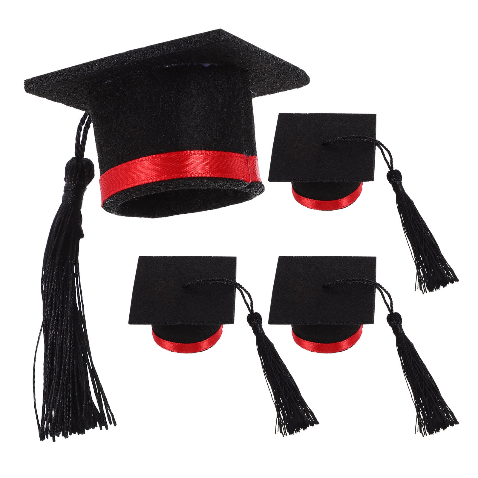 HOMEMAXS 4 Pcs Graduation Wine Bottle Topper Mini Hat Cover Party Cap ...