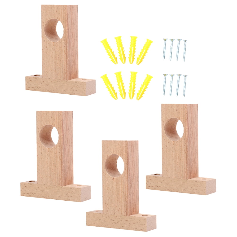 HOMEMAXS 4 Pcs Hang Curtain Rod Brackets Single Roman Accessories Seat ...