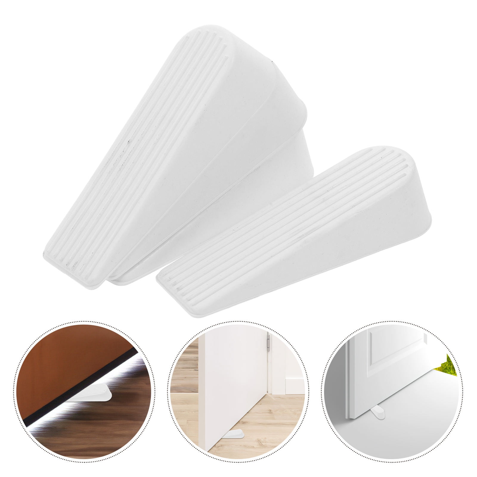 4pcs Rubber Door Stops for Bottom of Door Floor Wedge Stopper Set ...