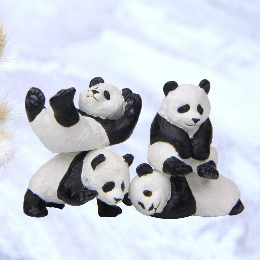 Minkissy Mini Animal Pandas 4Pcs Resin Home Ornament Multi - Walmart.com