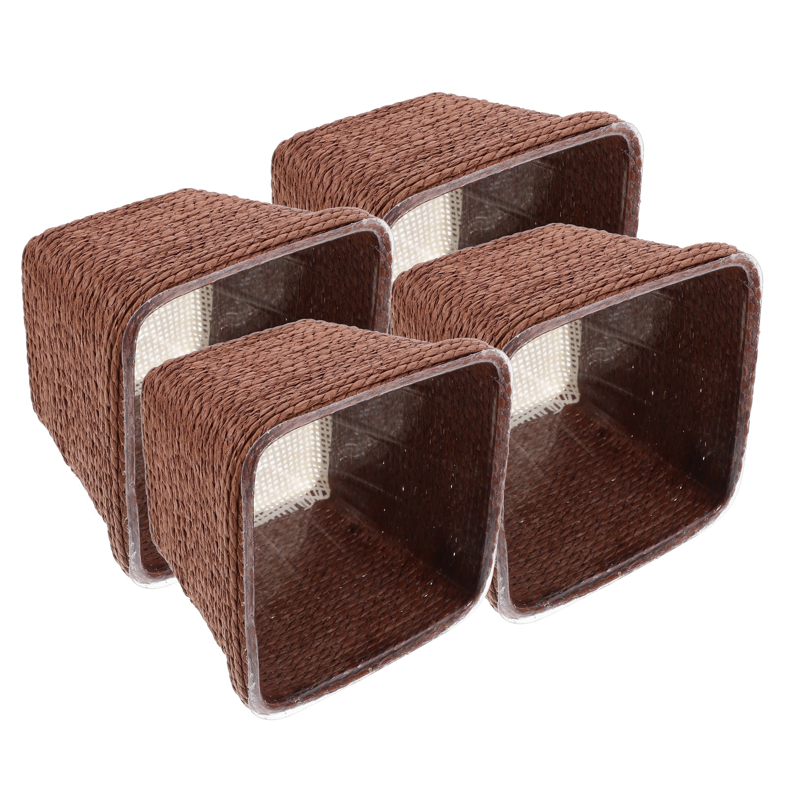 4 Pcs Mini Desktop Storage Basket Retro Trash Small Flower Pot Toss ...