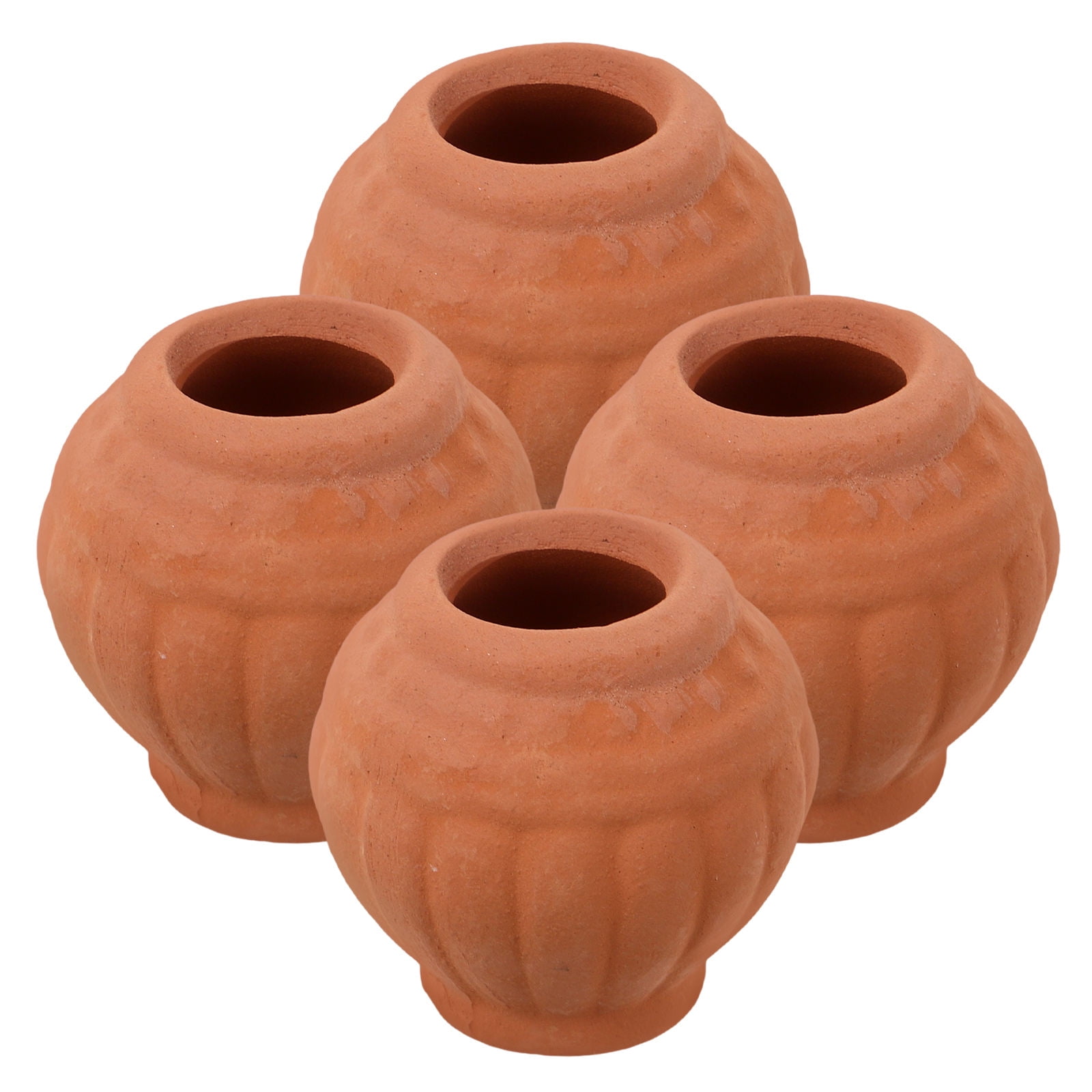 HOMEMAXS 4 Pcs Mini Terracotta Basin Pot Indoor Nursery Clay Chocolate ...
