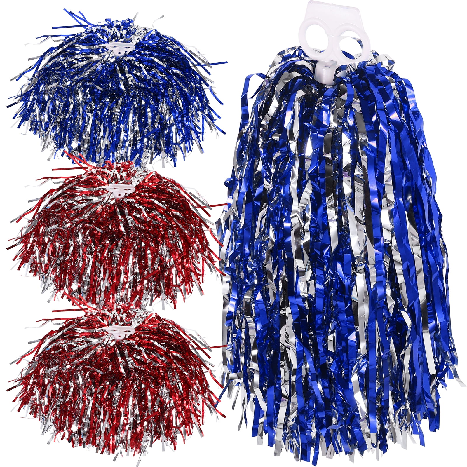 HOMEMAXS 4 Pcs Performance Prop Cheering Pompom Pink and White Poms ...