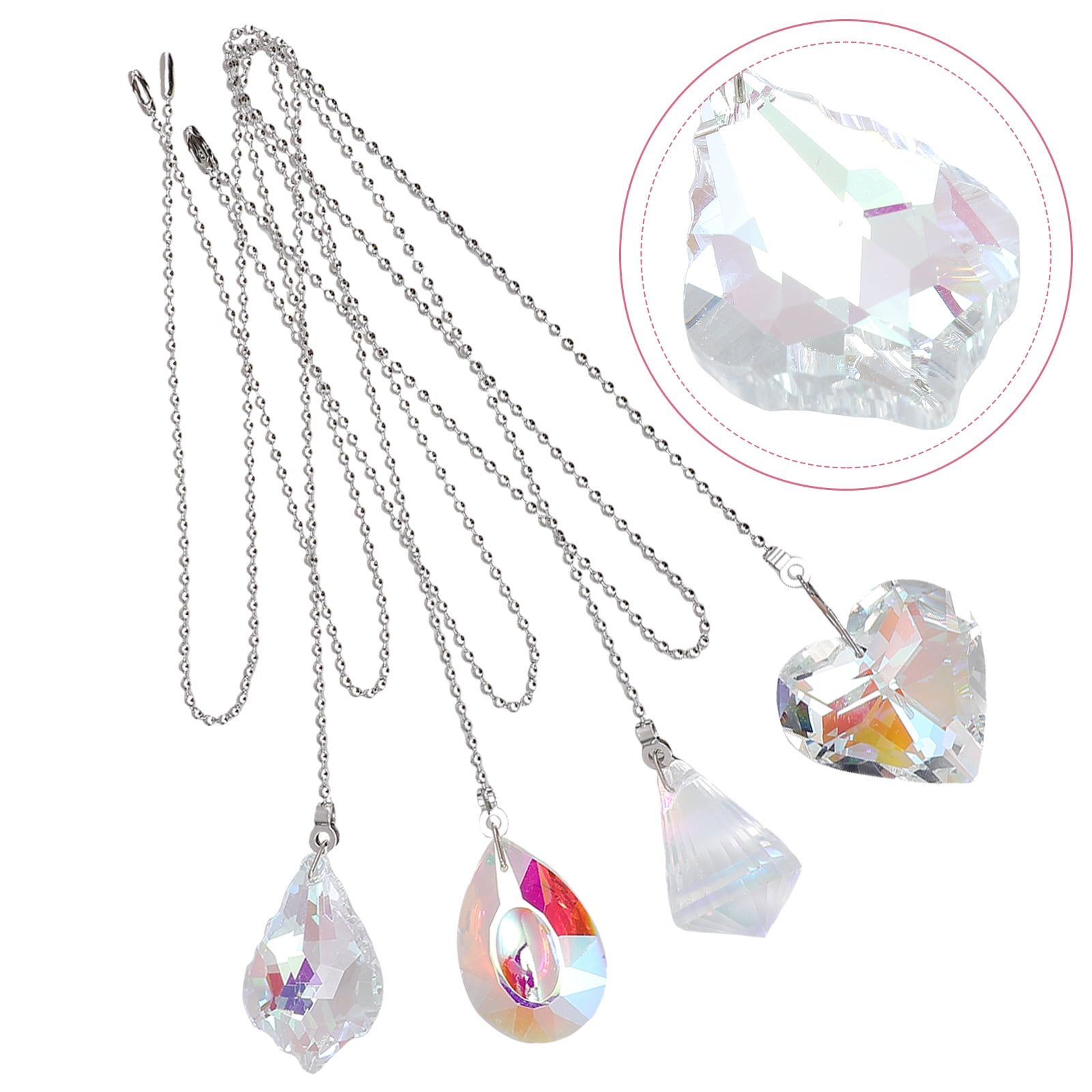 HOMEMAXS 4 Pcs Pull Chain For Light Fixtures Fan Pulls Ceiling Crystals ...