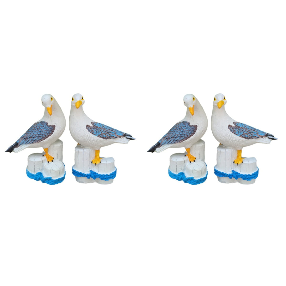 HOMEMAXS 4 Pcs Realistic Seagull Lifelike Seagull Sea Bird Figurine ...