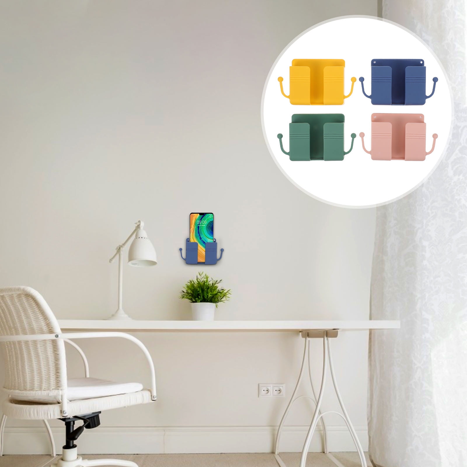 HOMEMAXS 4 Pcs Remote Control Storage Box Nail-free Rack Wall-mounted ...