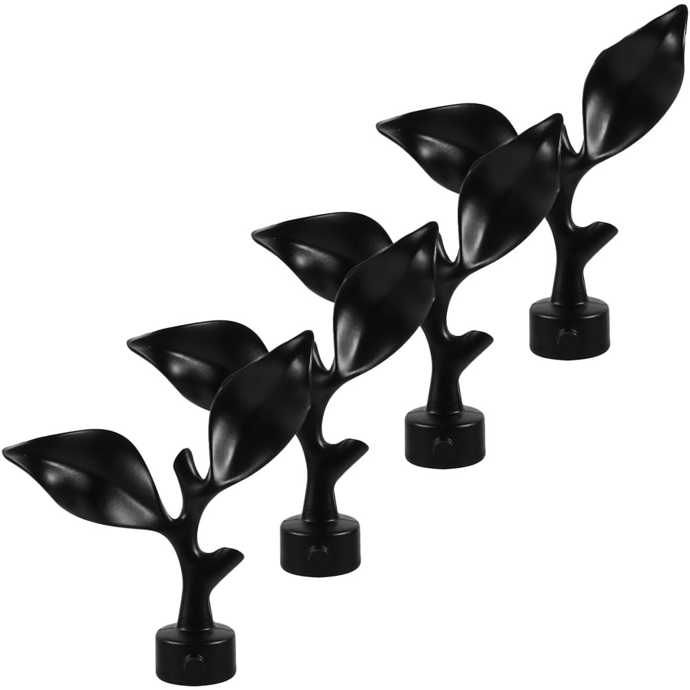 HOMEMAXS 4 Pcs Roman Rod Decorative End Curtain Final Rods Poles Black ...